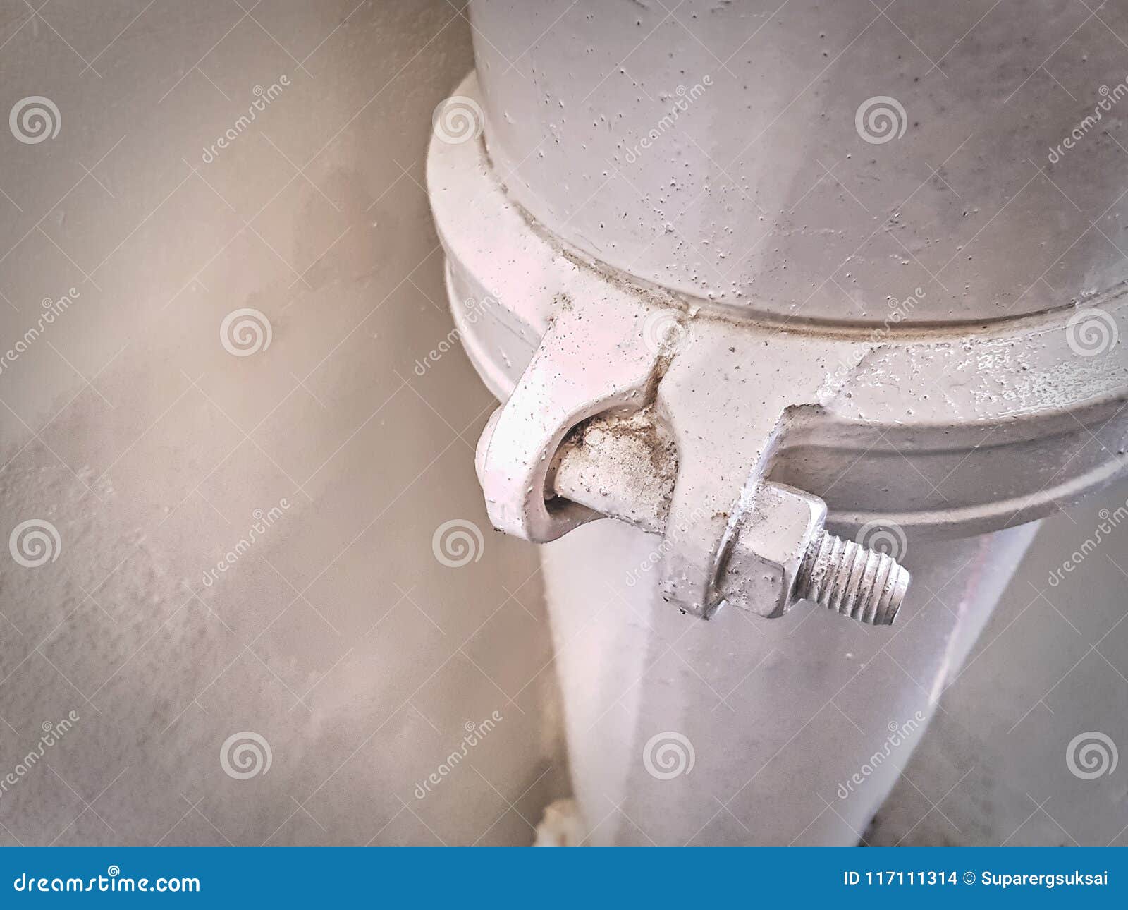 Pipe Connection with Clamp Bolt and Nut Stock Photo - Image of sewer ...