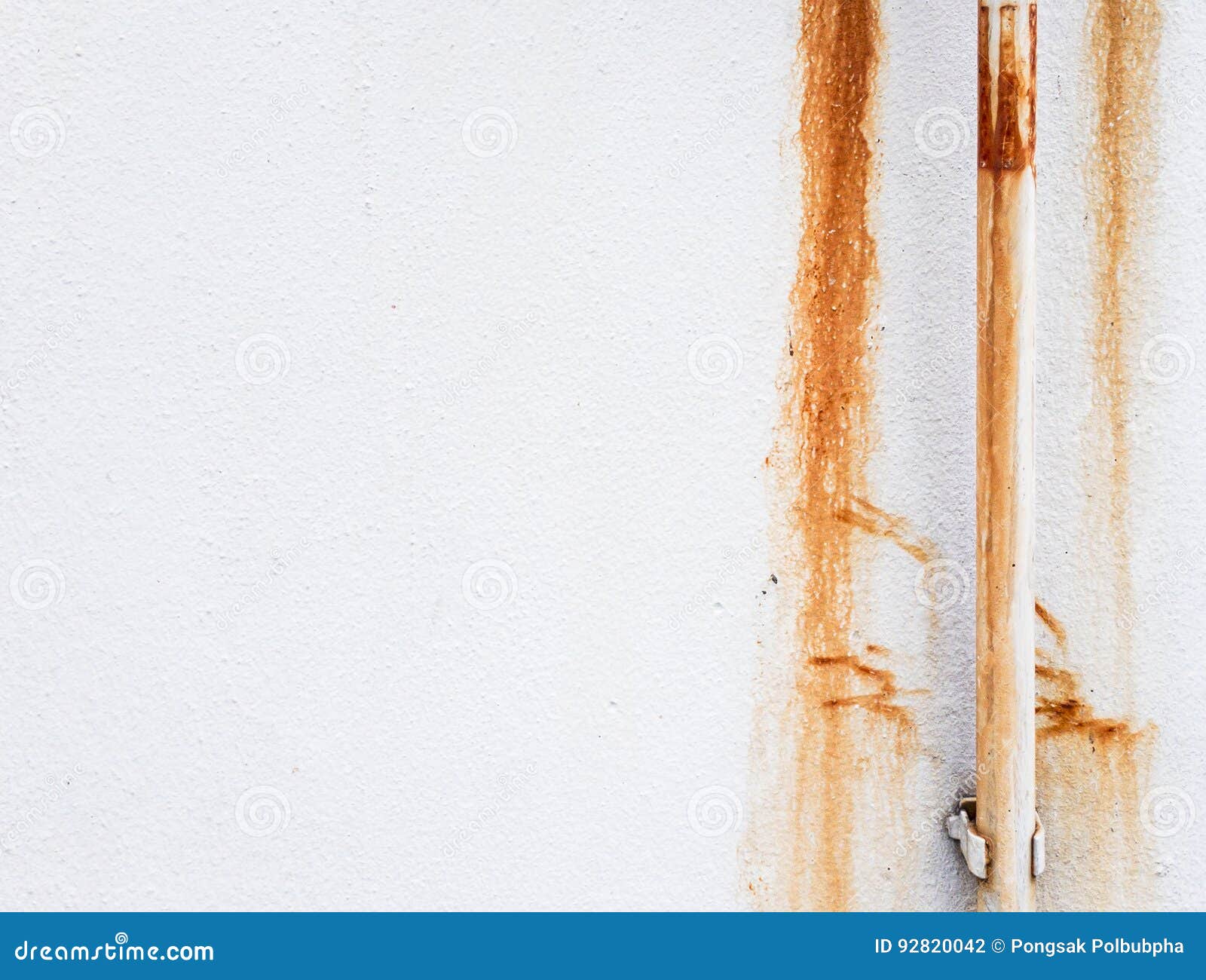 White Pipe with the Rusty Stain. Stock Photo - Image of building ...