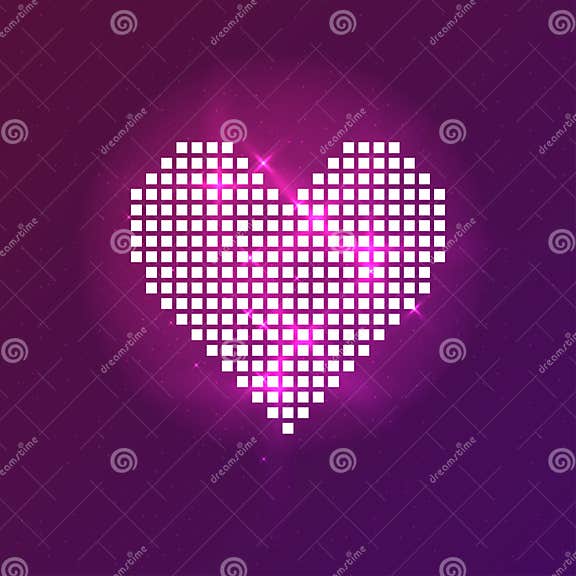 White Pixel Heart with Abstract Background Vector Stock Vector ...