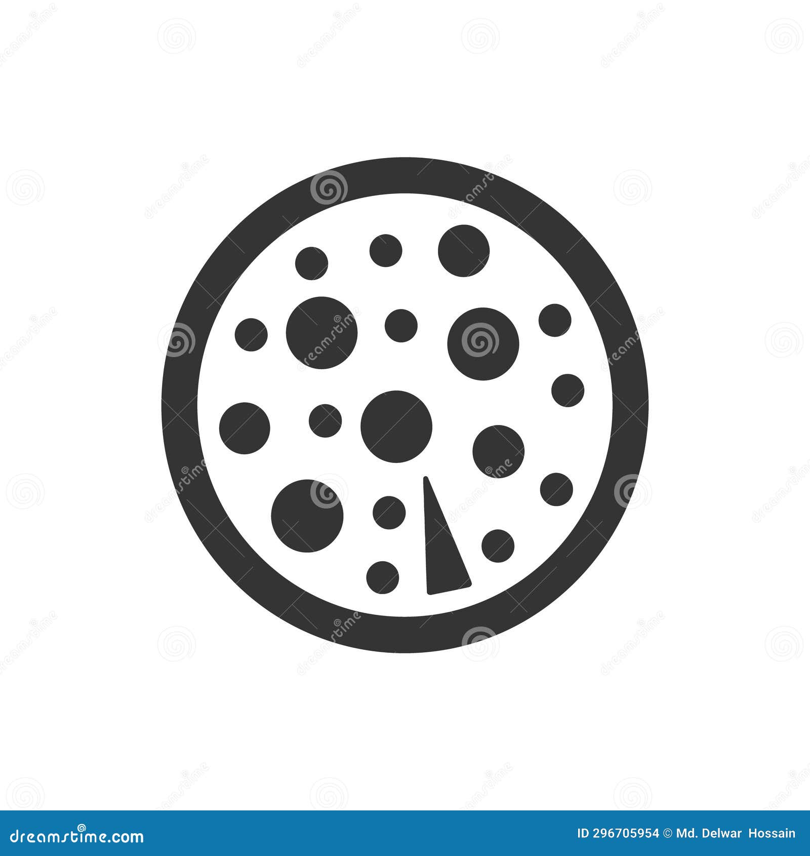White Pizza Icon stock vector. Illustration of simple - 296705954