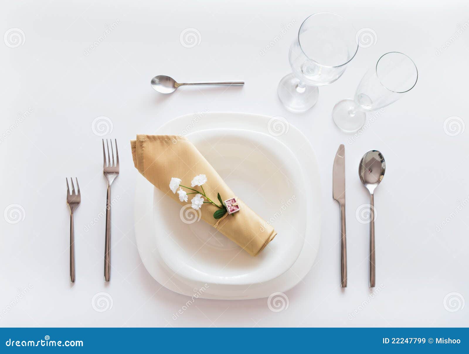 White place setting stock image. Image of white, food - 22247799