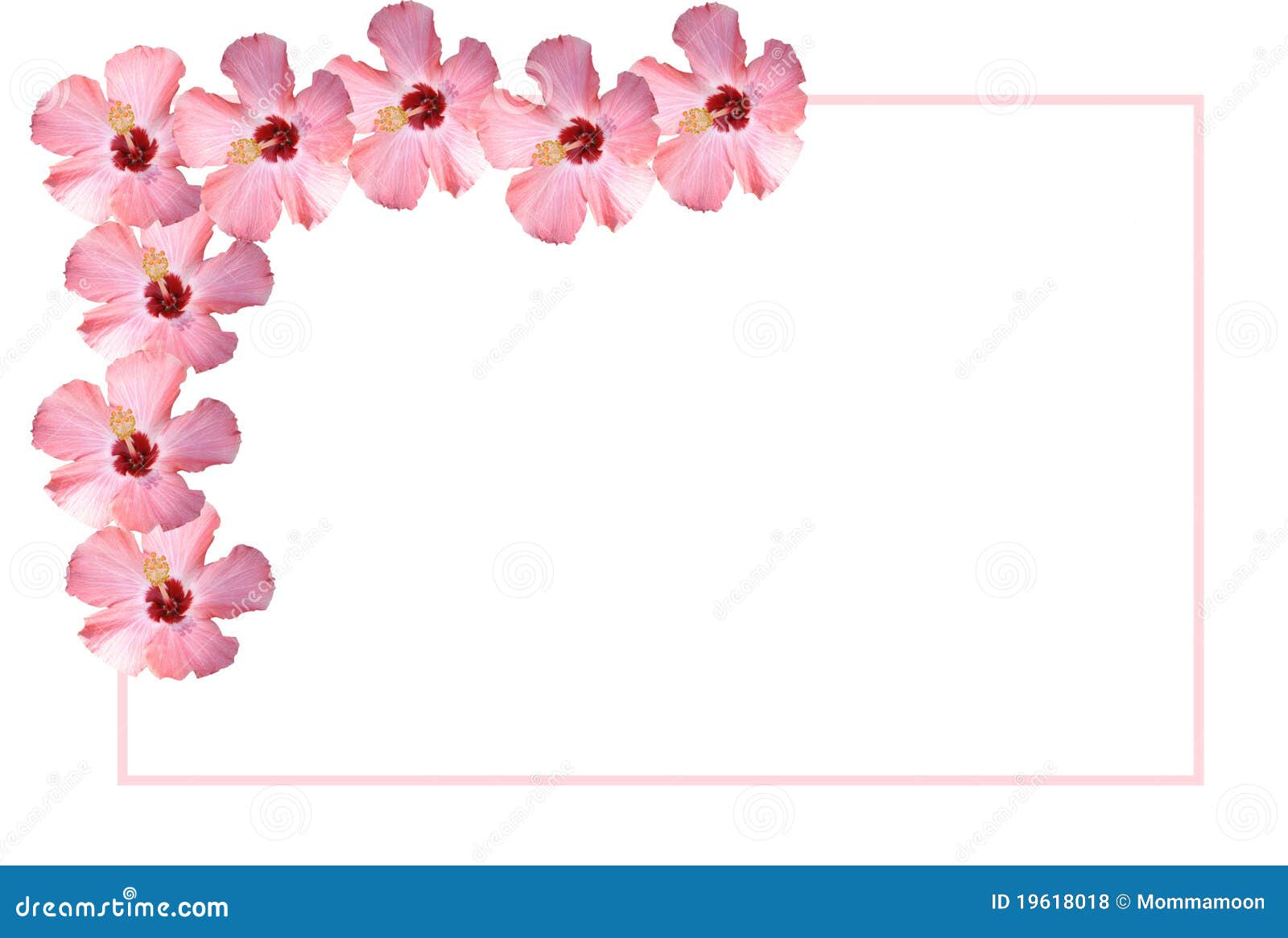 White Placecard Bordered in Pink Flowers Stock Illustration ...