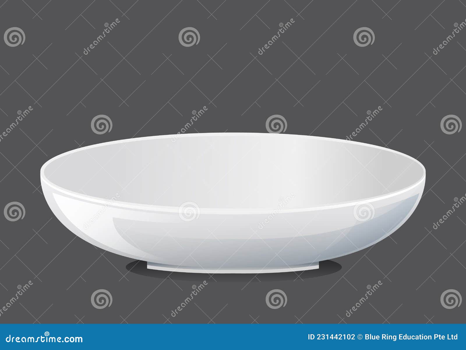 White Plain Plate on Black Background Stock Vector - Illustration of ...