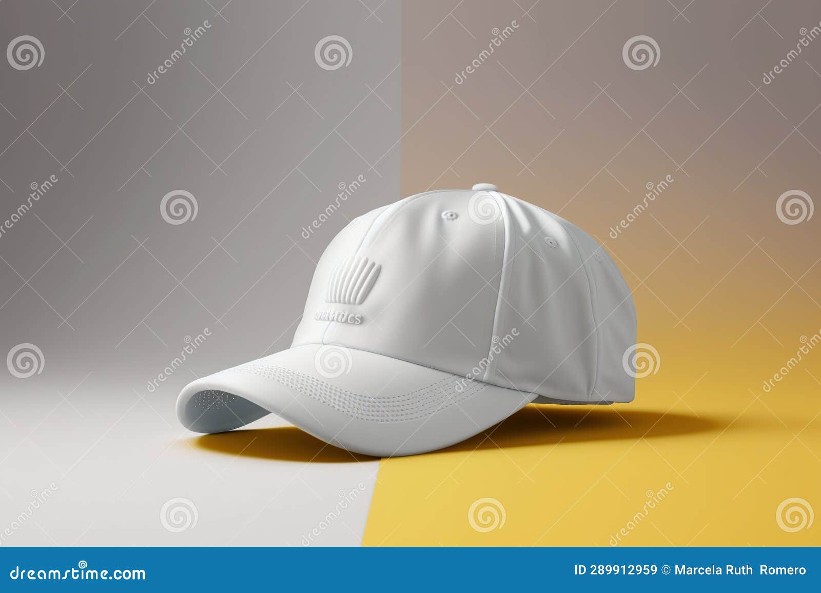 White Plain Sport Cap, Mock Up Style. AI Generated Stock Illustration ...