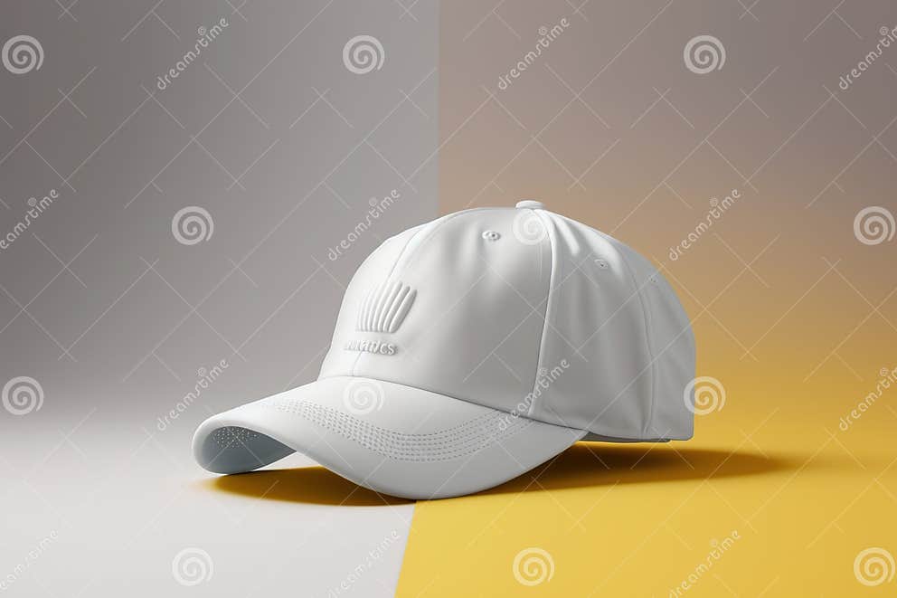 White Plain Sport Cap, Mock Up Style. AI Generated Stock Illustration ...