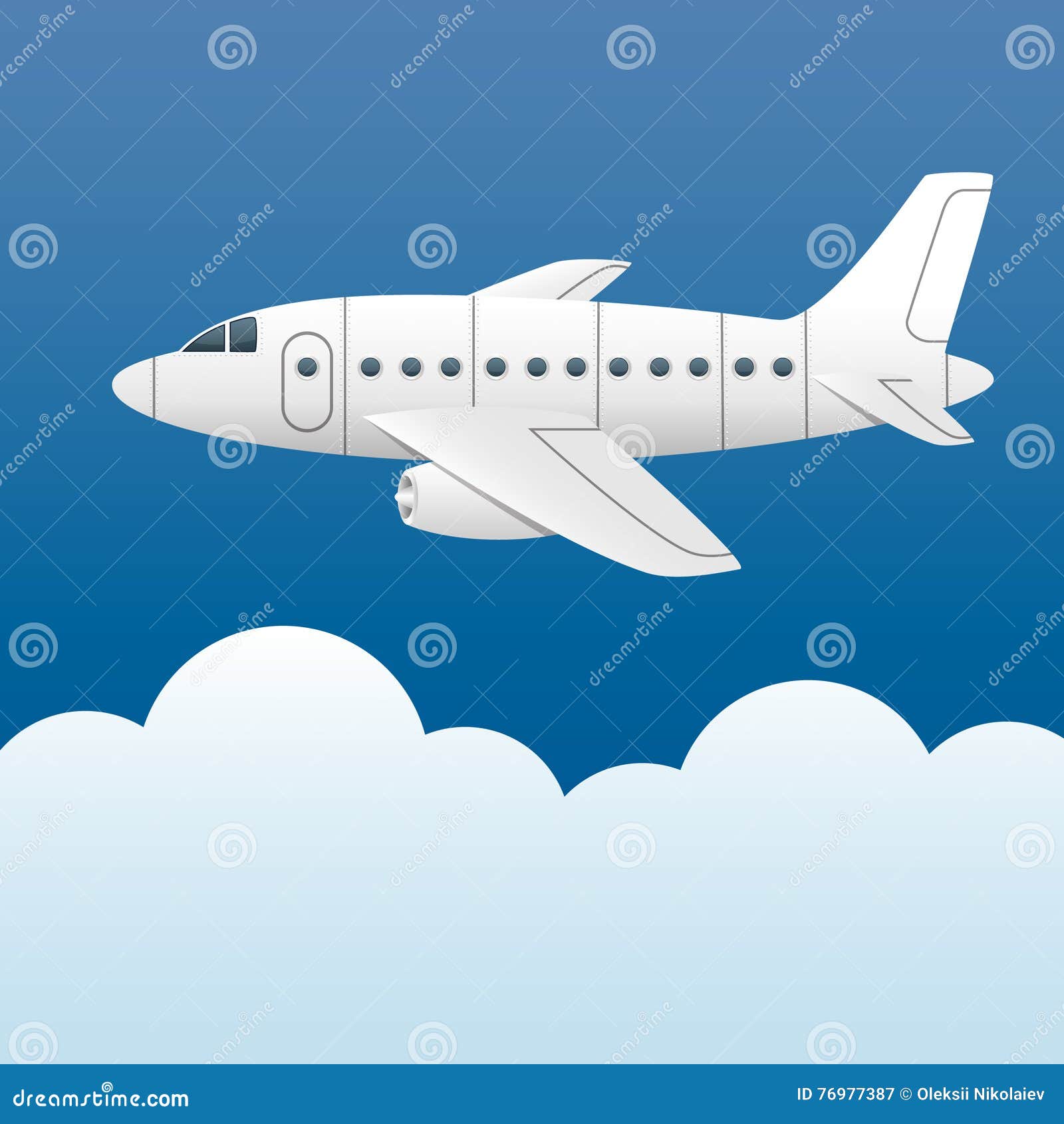 White plane stock vector. Illustration of cartoon, aviation - 76977387