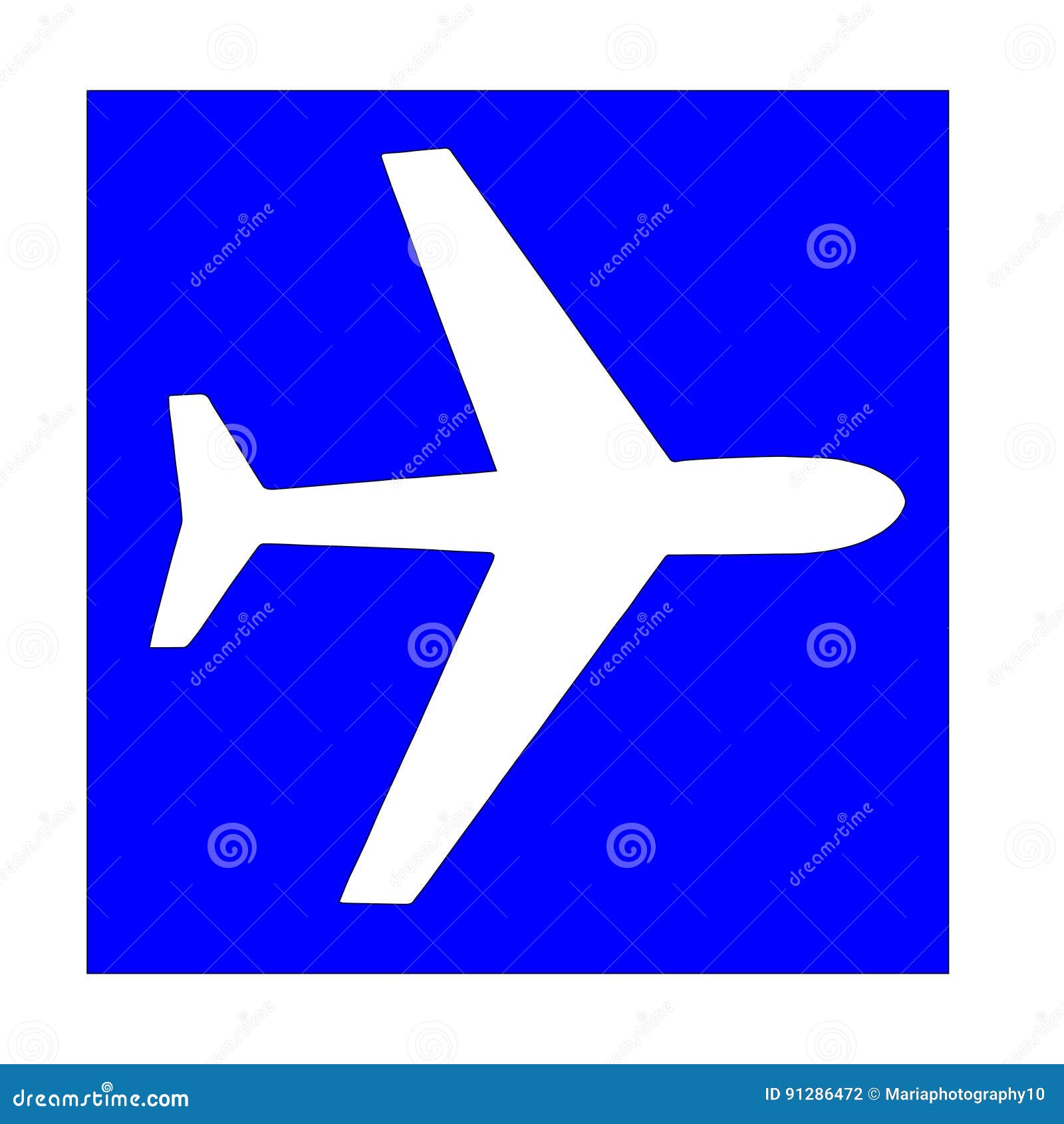 White plane stock vector. Illustration of shape, object - 91286472