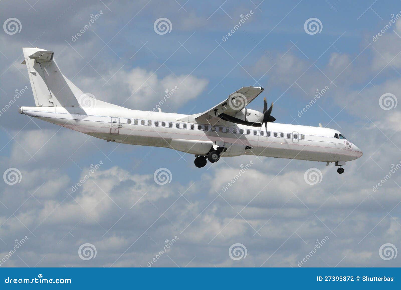 White plane landing stock photo. Image of canadair, business - 27393872