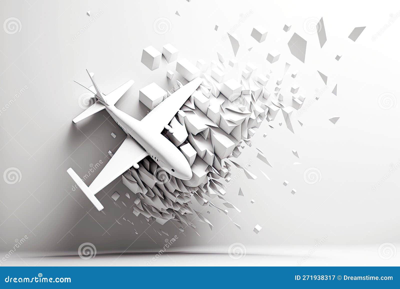 White Plane with Square Shapes As 3d Render Abstract Geometric ...