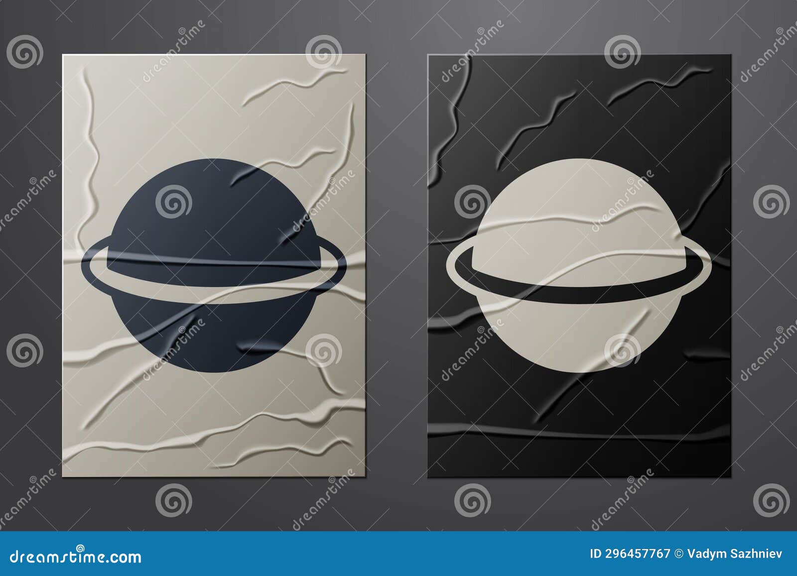 White Planet Saturn with Planetary Ring System Icon Isolated on ...