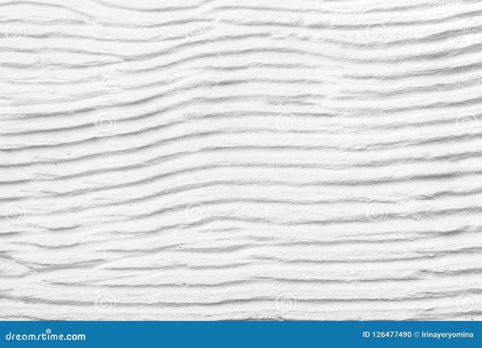 White Plaster Cement Structure with Relief Curved Strips. Background ...