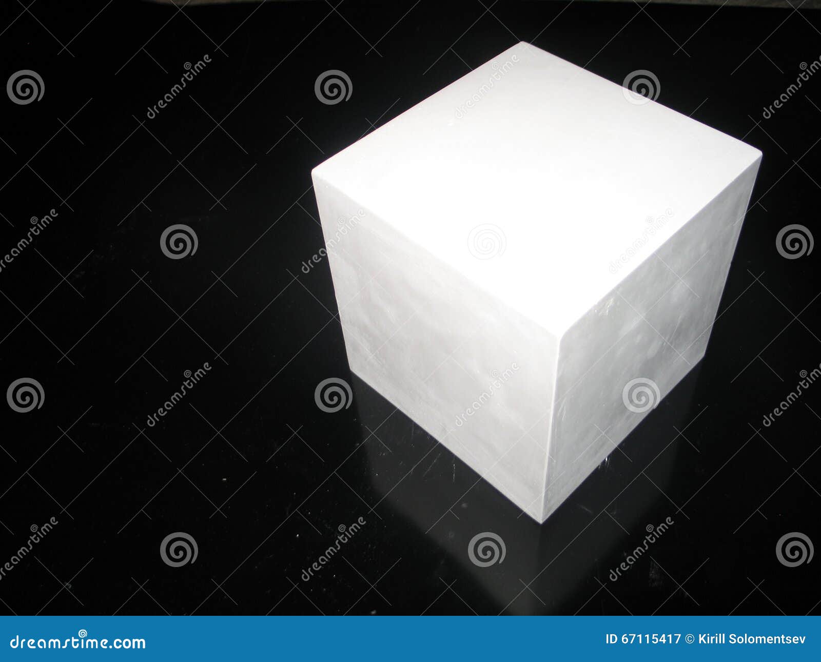 White Plaster Cube on a Black Background Stock Image - Image of object ...
