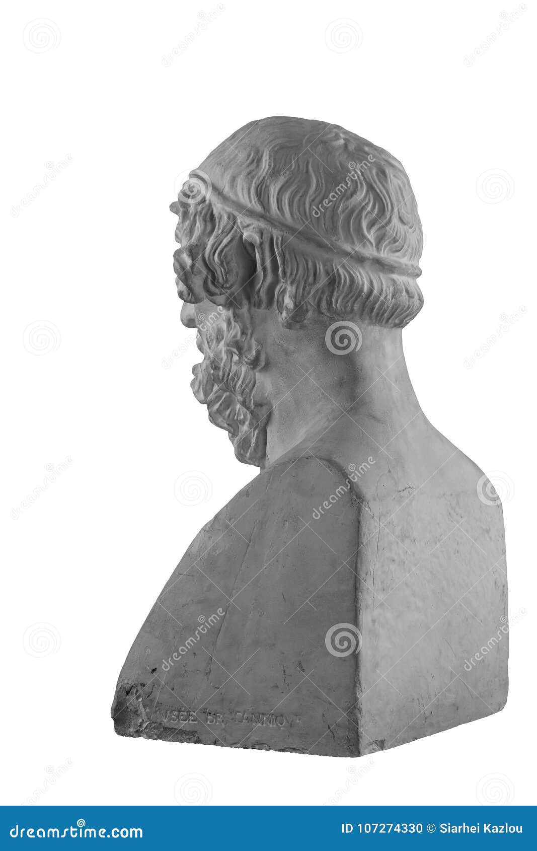White Plaster Statue of the Bust of the Philosopher Homer Stock Photo ...