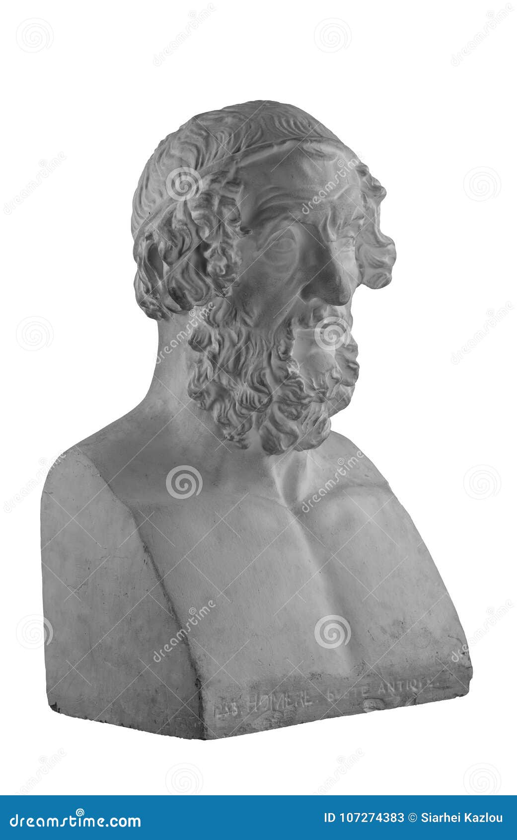 White Plaster Statue of the Bust of the Philosopher Homer Stock Image ...