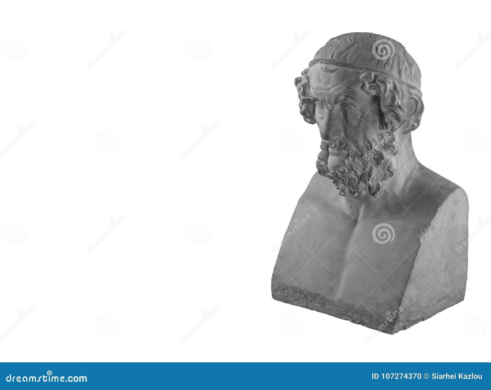 White Plaster Statue of the Bust of the Philosopher Homer Stock Photo ...