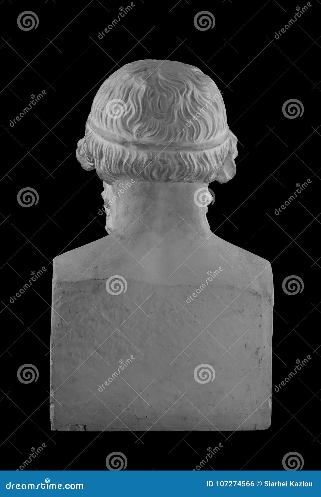 White Plaster Statue of the Bust of the Philosopher Homer Stock Photo ...