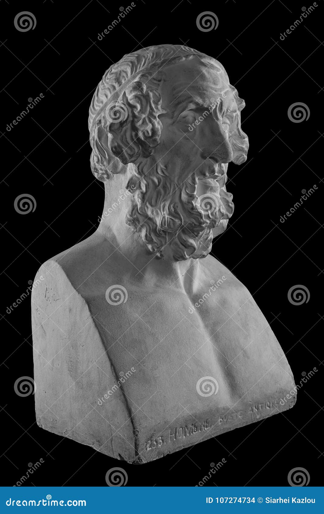 White Plaster Statue of the Bust of the Philosopher Homer Stock Photo ...