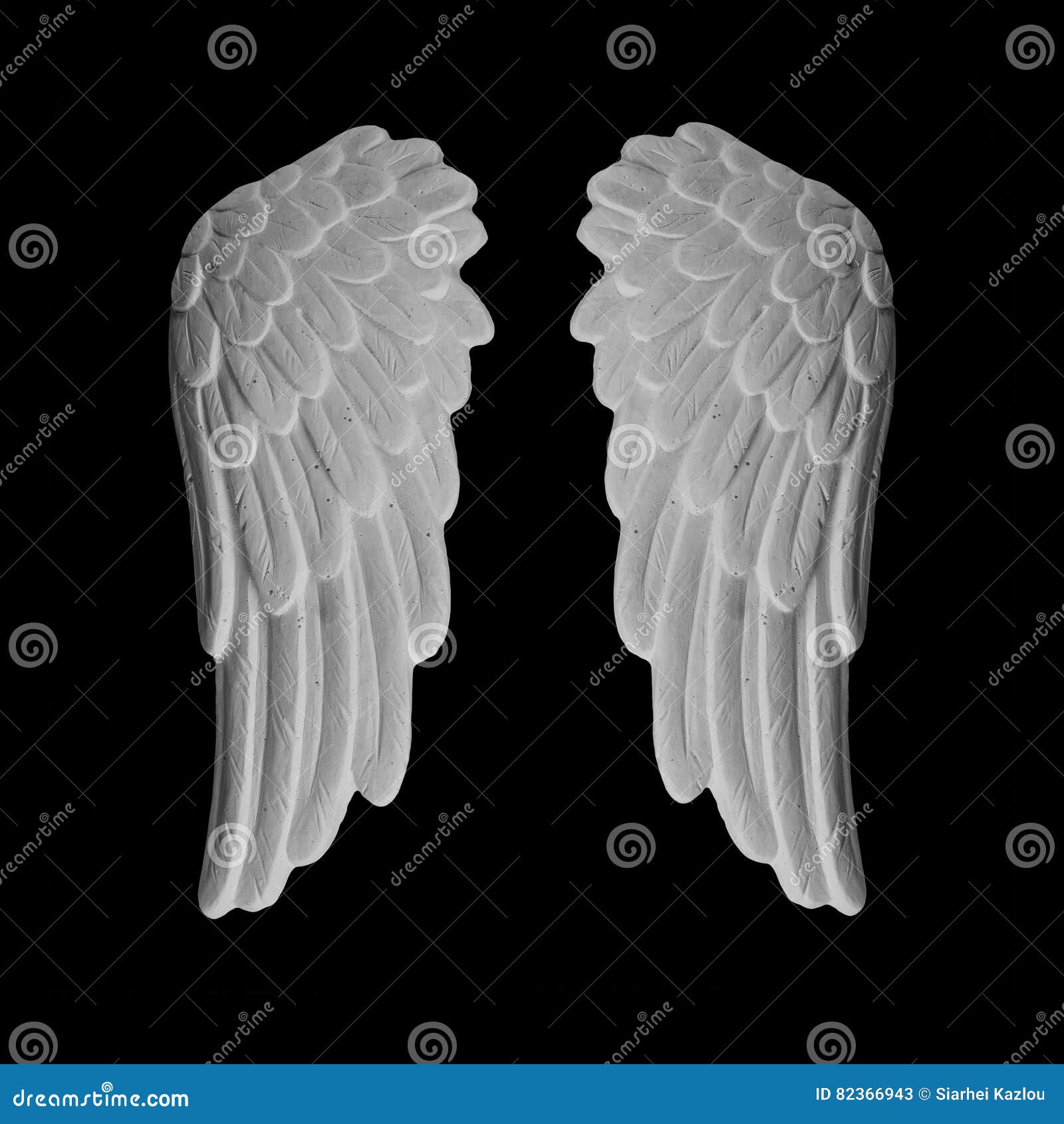 White plaster wings stock image. Image of muse, material - 82366943