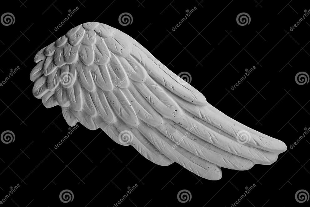 White plaster wings stock photo. Image of carving, beauty - 82367156