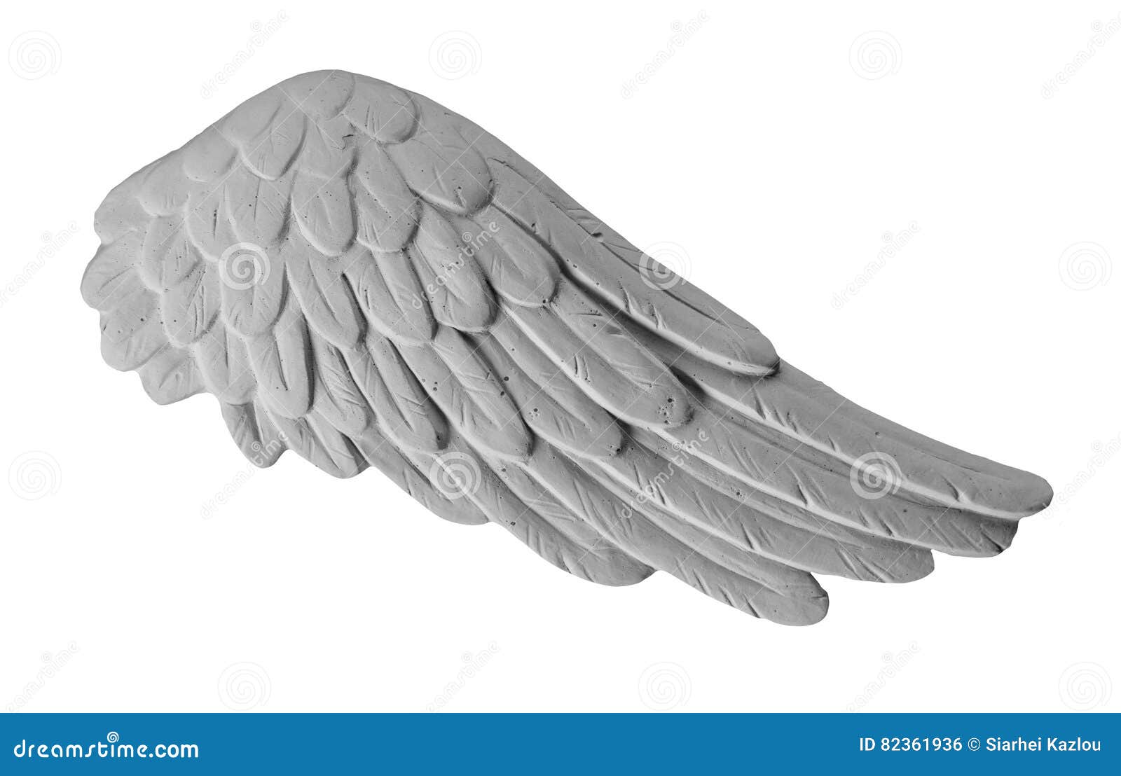 White Plaster Wings on Isolated Stock Photo - Image of decorative ...