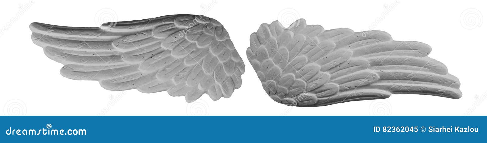 White Plaster Wings on Isolated Stock Image - Image of mask, dream ...