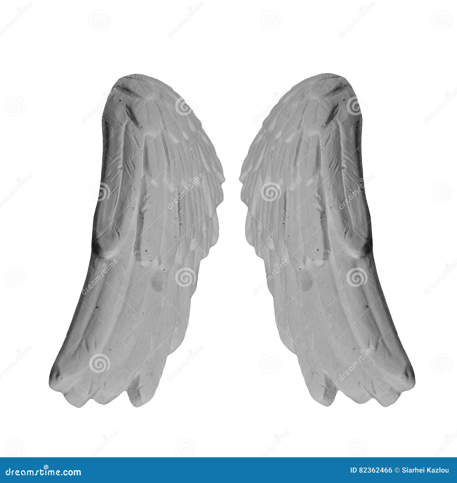 White Plaster Wings on Isolated Stock Photo - Image of angelic, bright ...