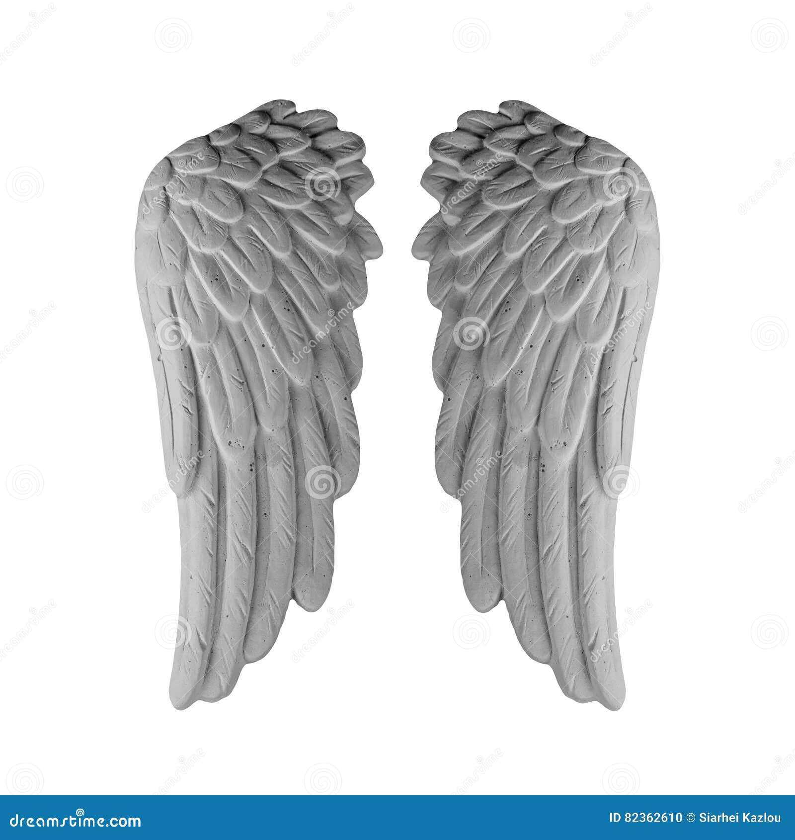 White Plaster Wings on Isolated Stock Photo - Image of isolated ...