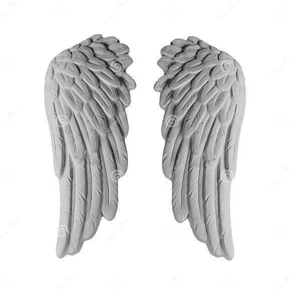 White plaster wings stock photo. Image of carving, ancient - 82367024