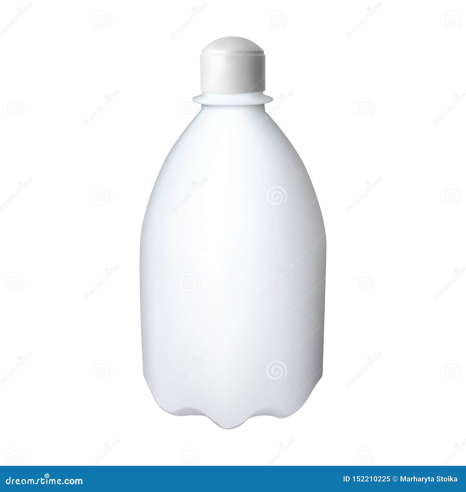 White Plastic Bottle with Cap Stock Vector - Illustration of disinfect ...