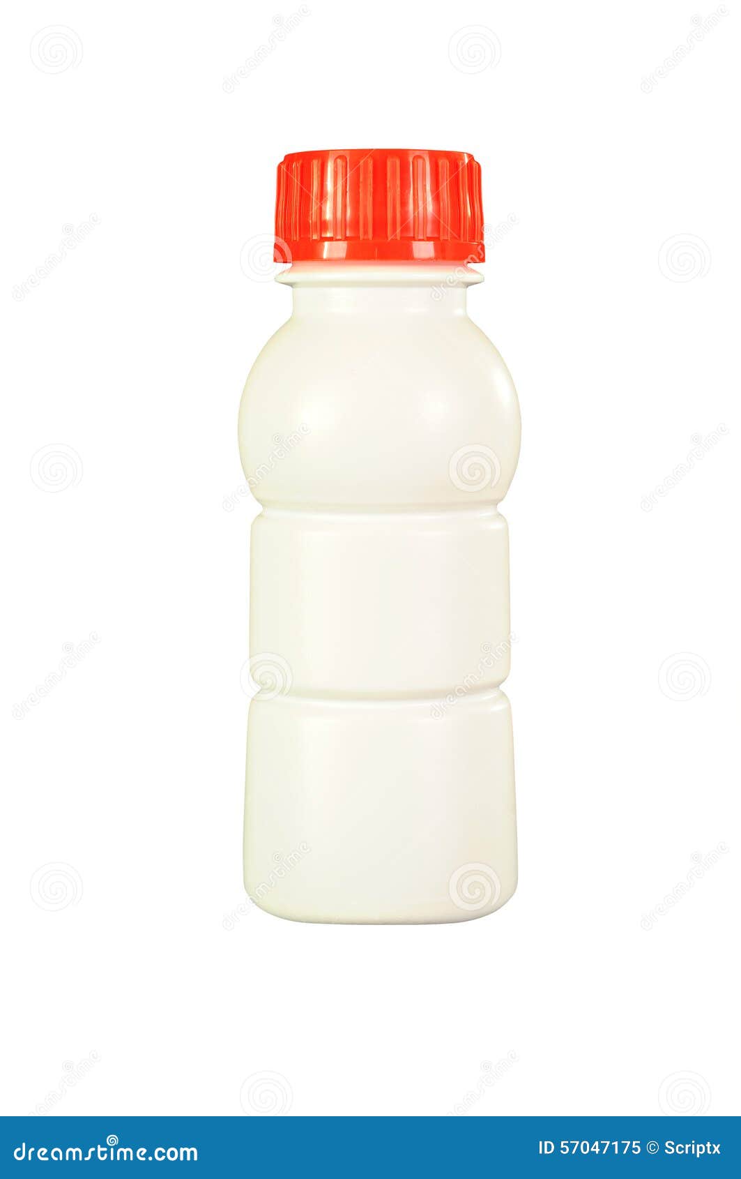White Plastic Bottle with Red Cap Stock Image - Image of background ...