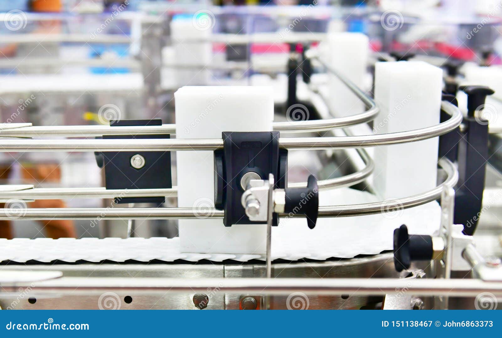 White Plastic Box on Conveyor Belt. Stock Image - Image of factory ...