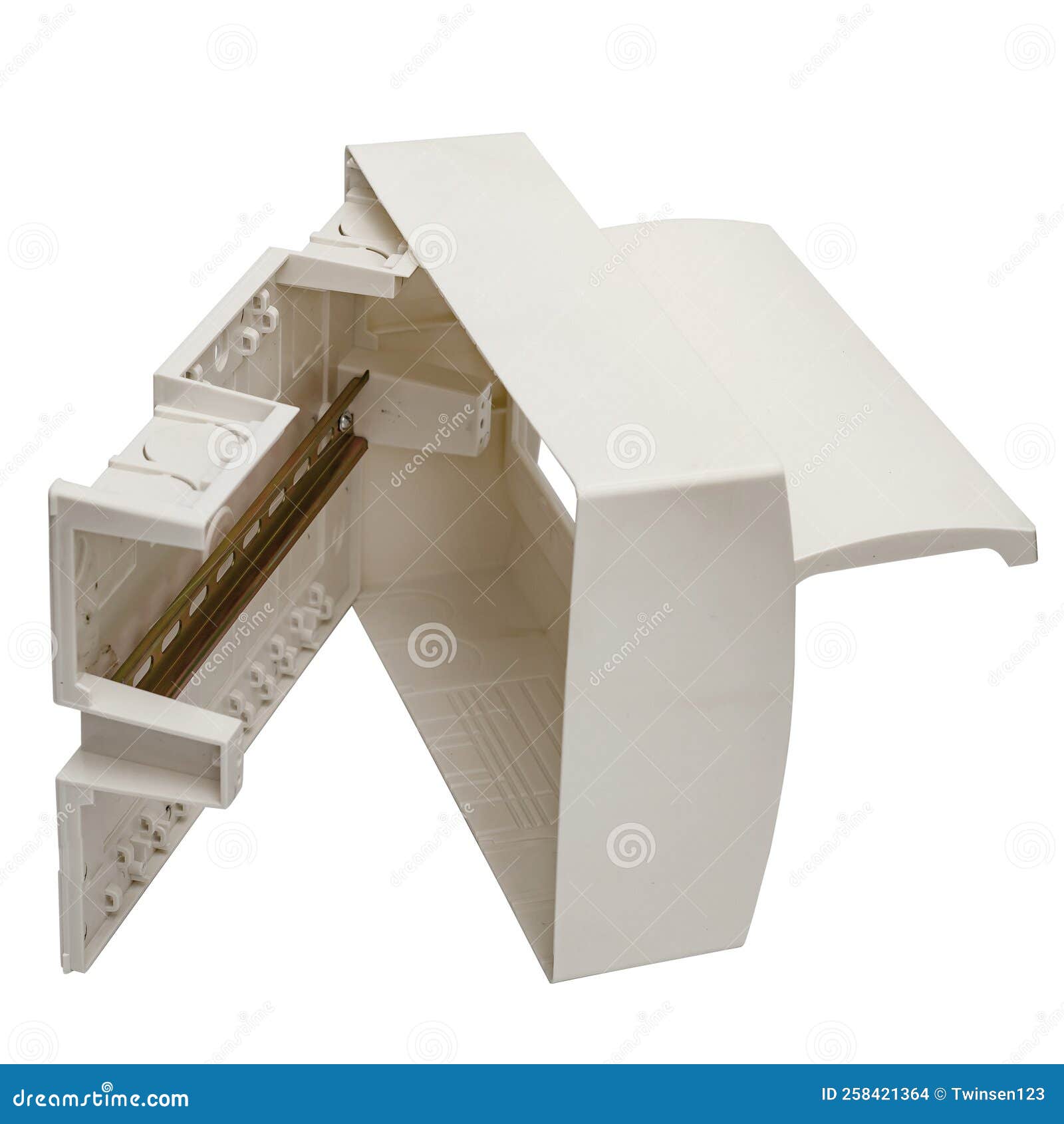 White Plastic Box for Electrical Equipment Fuses. Lid is Open Stock ...