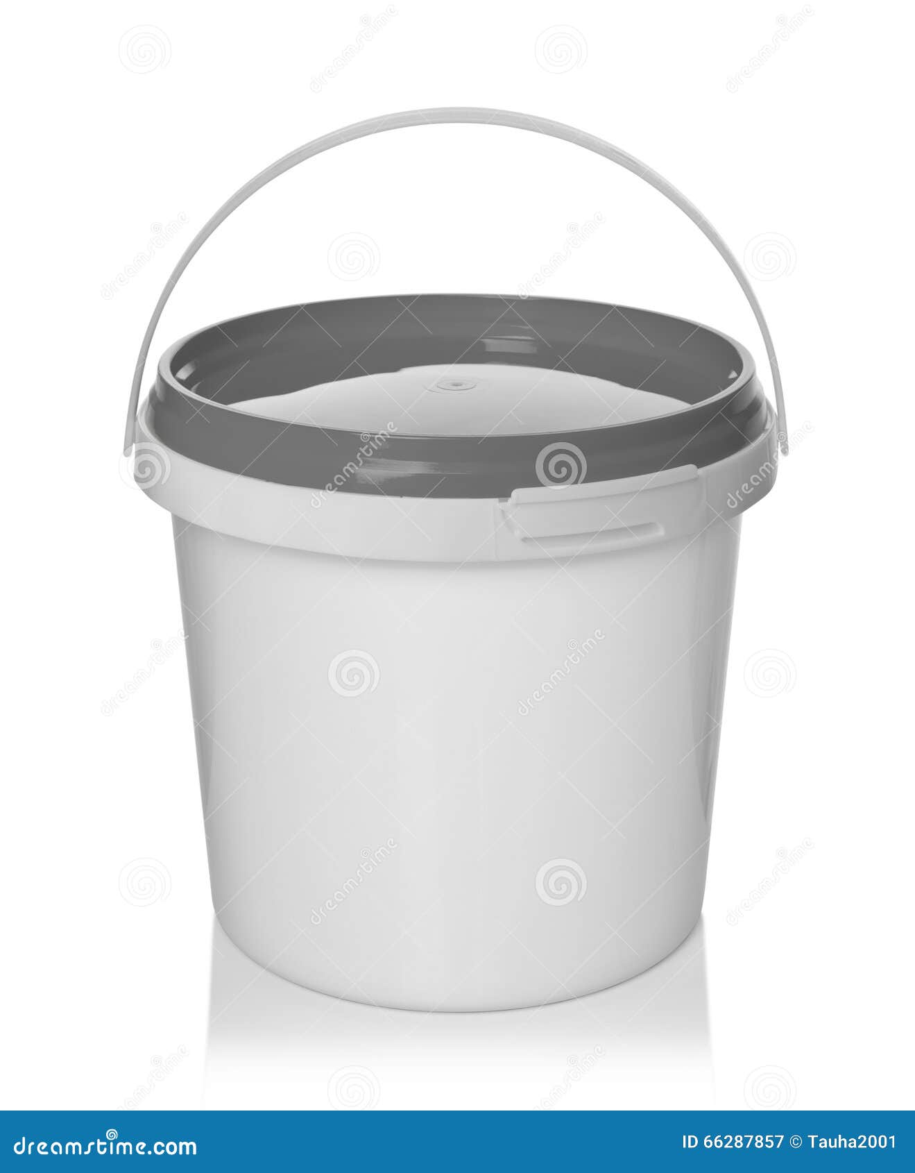 White Plastic Bucket with Lid on a White Stock Image - Image of ...