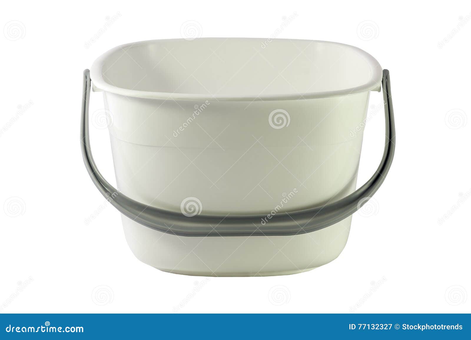 White Plastic Bucket for Products Isolated on White Background. Stock ...