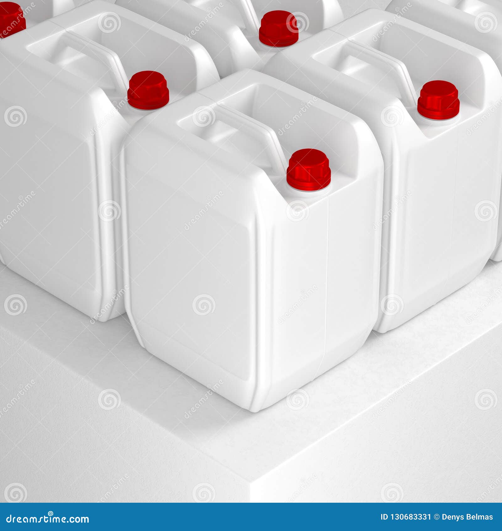 White Plastic Canister Jerrycans with Red Cap Stock Illustration ...