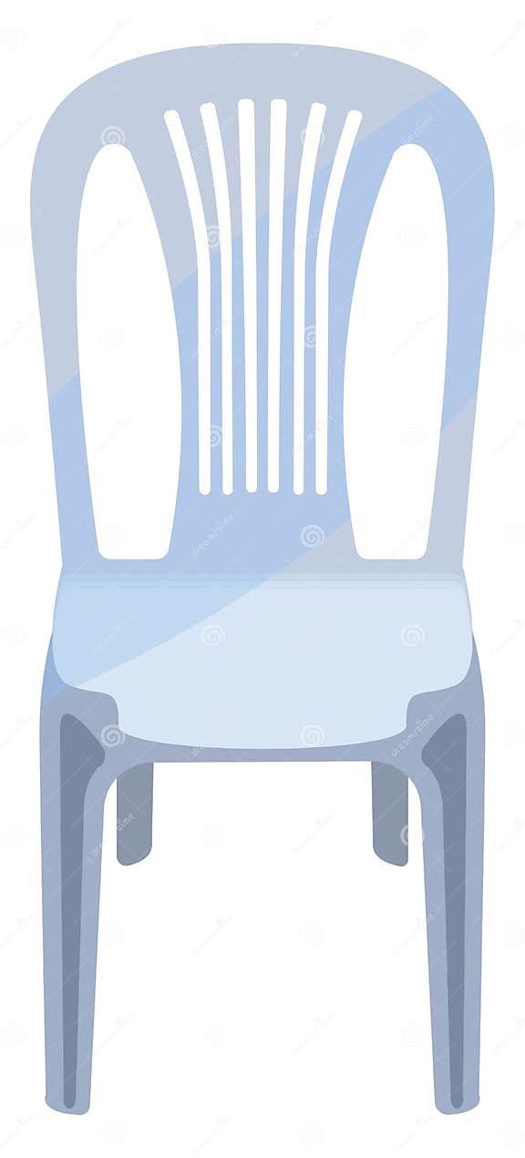 White plastic chair, icon stock vector. Illustration of comfortable ...