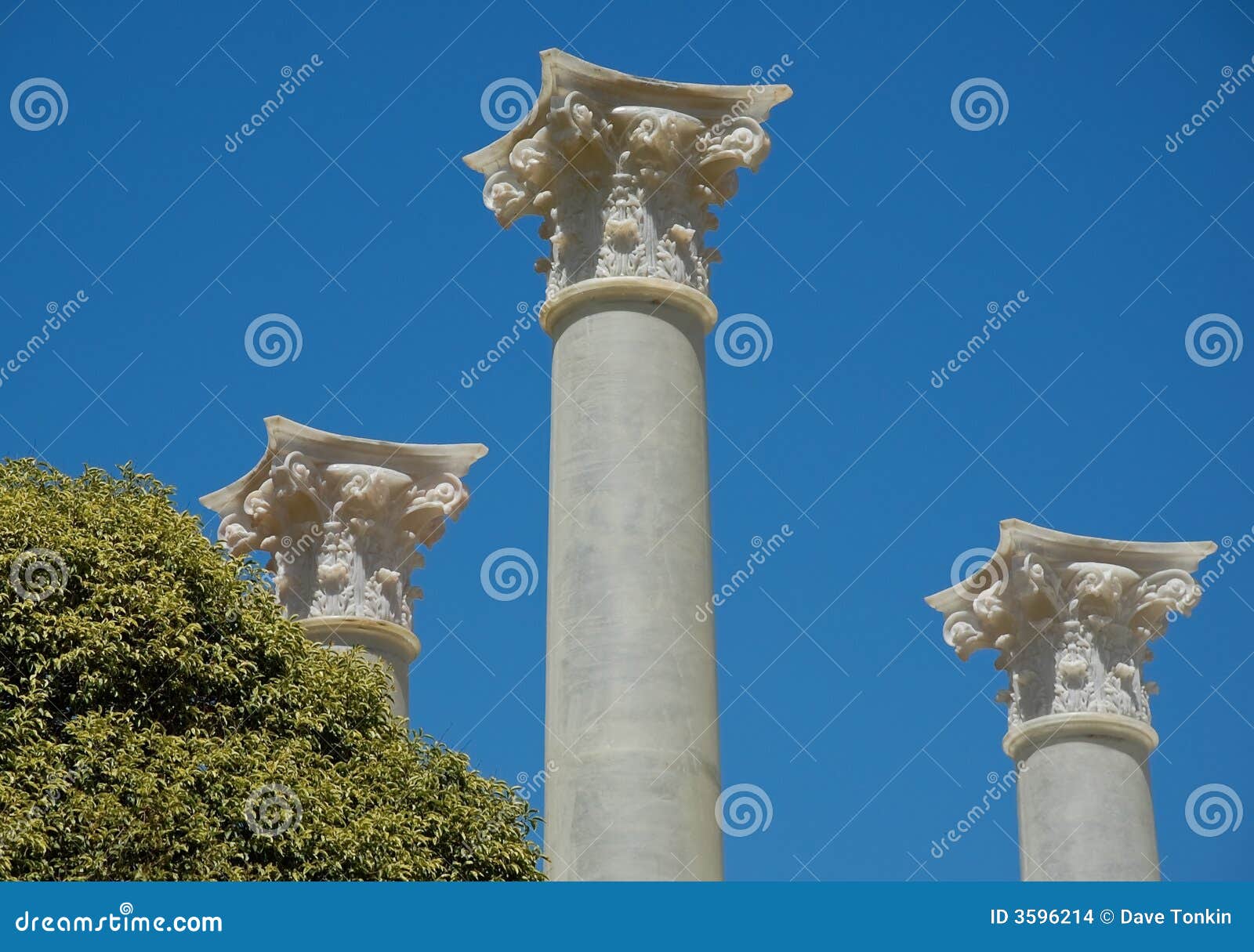 White Plastic Columns Against Stock Photo - Image of columns, foro: 3596214