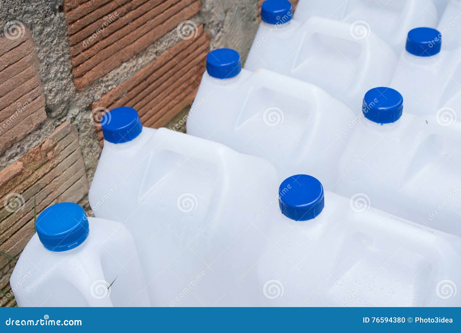 White Plastic Container with Blue Cap Stock Photo - Image of product ...