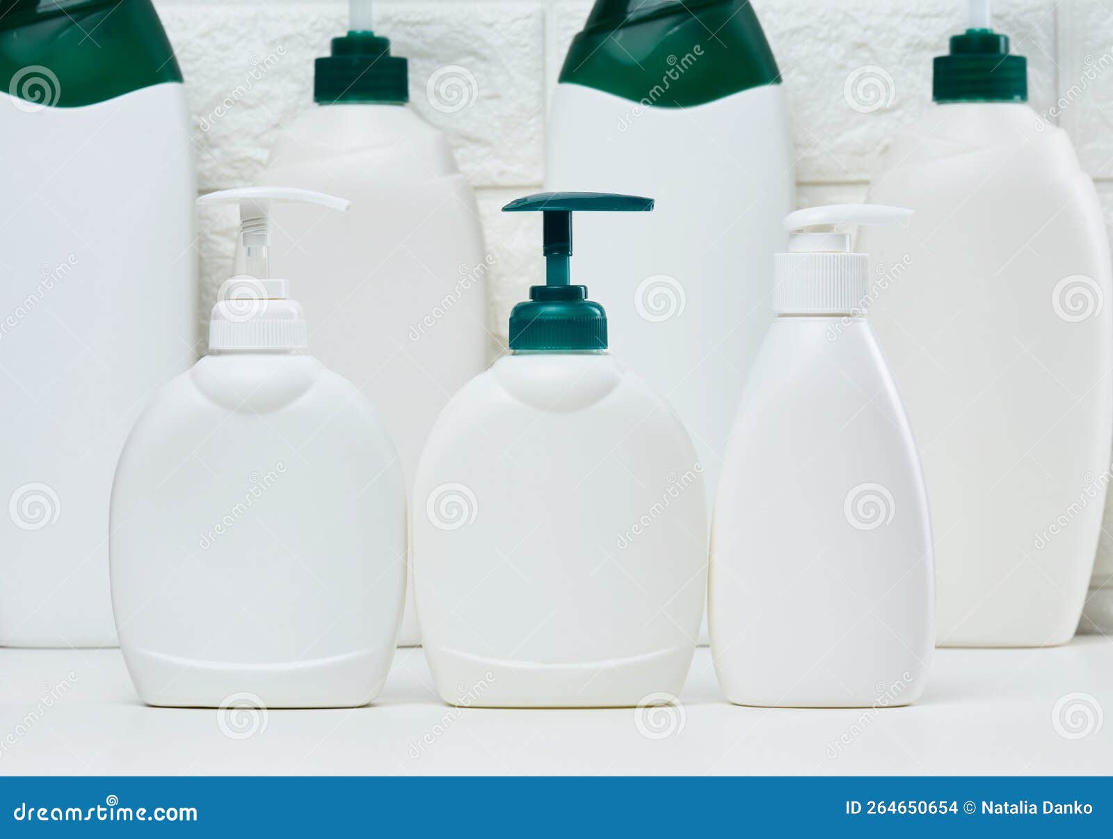 White Plastic Container with a Pump for Liquid Products on a White ...