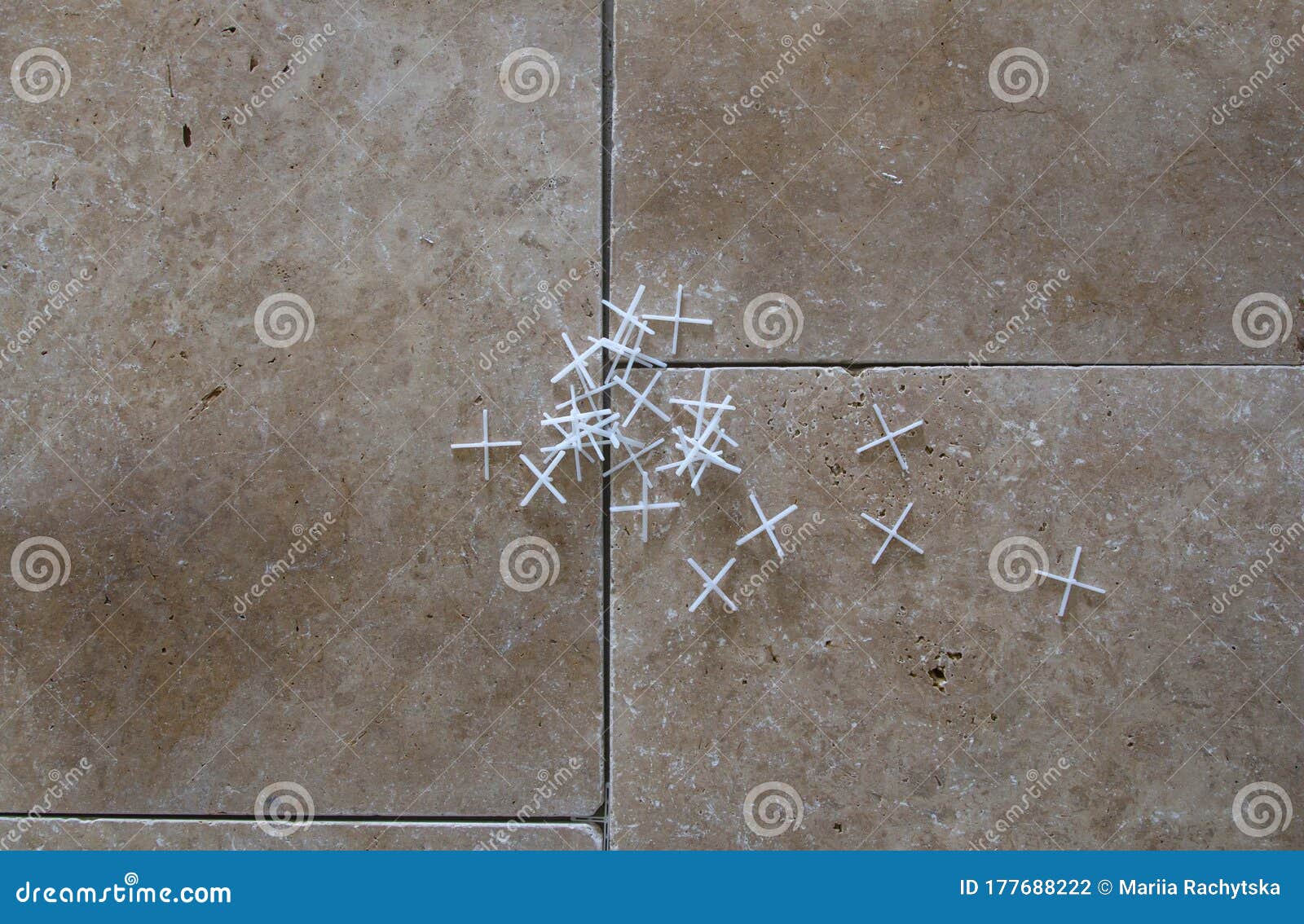 Plastic Crosses For Laying Tiles On The Floor Stock Photo ...