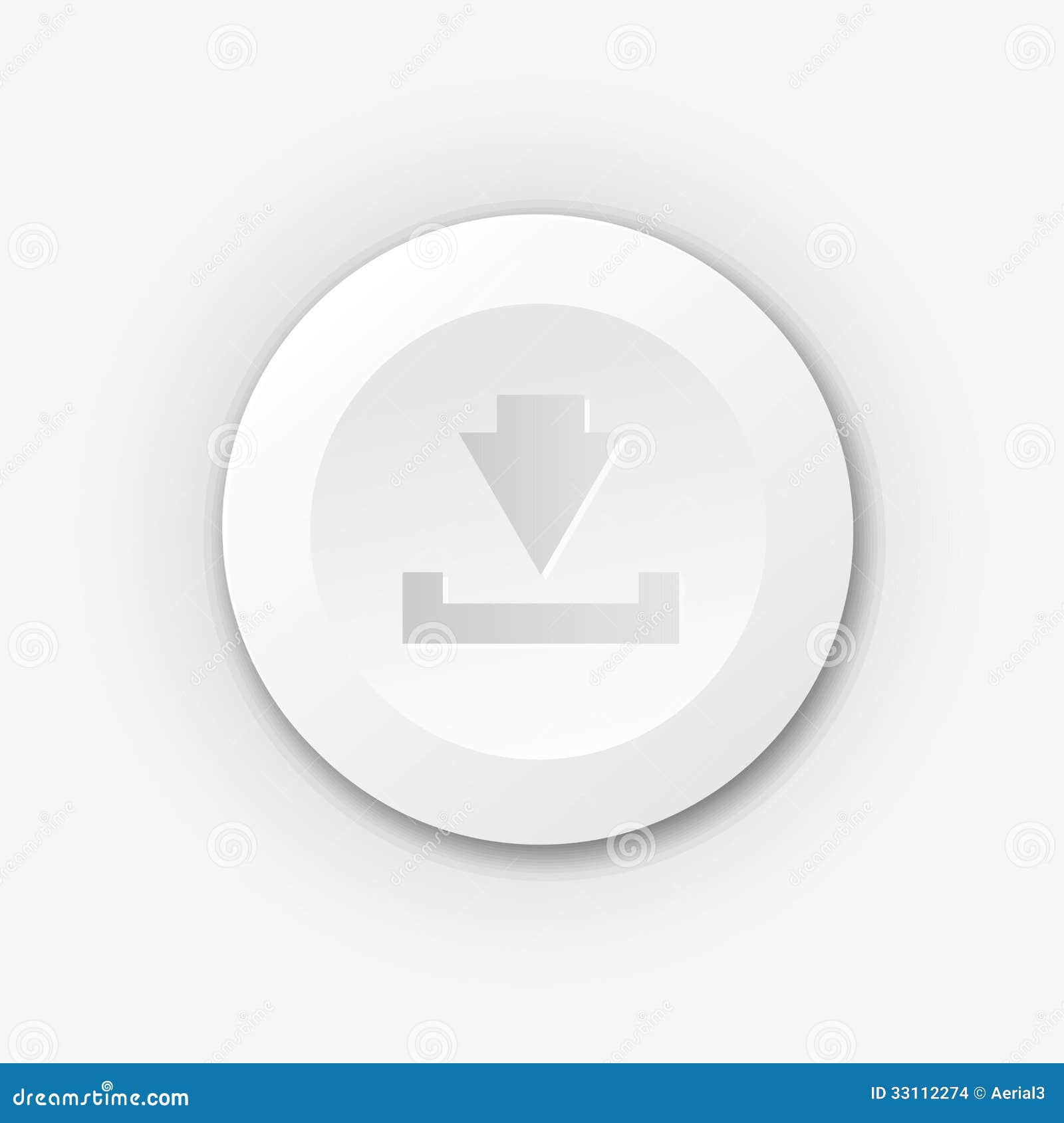 White Plastic Download Button Stock Illustration - Illustration of ...