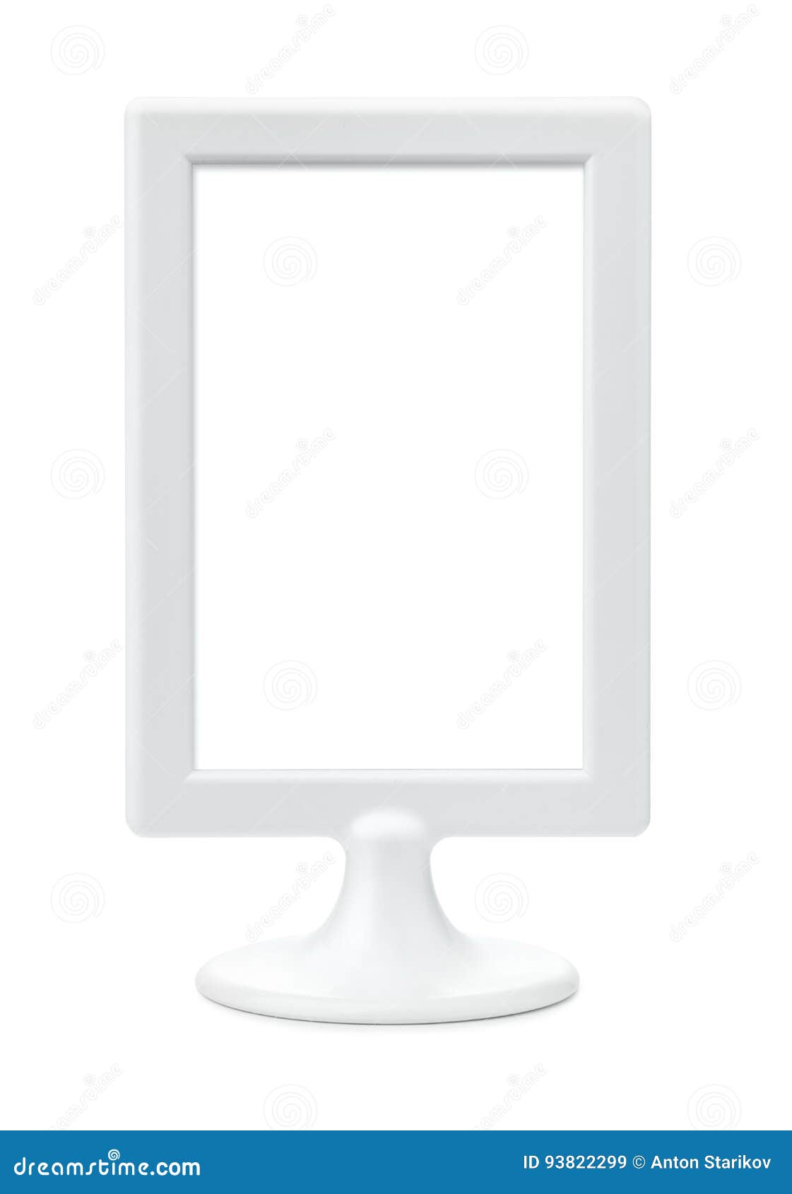 White Plastic Empty Picture Frame Stand Stock Image - Image of poster ...
