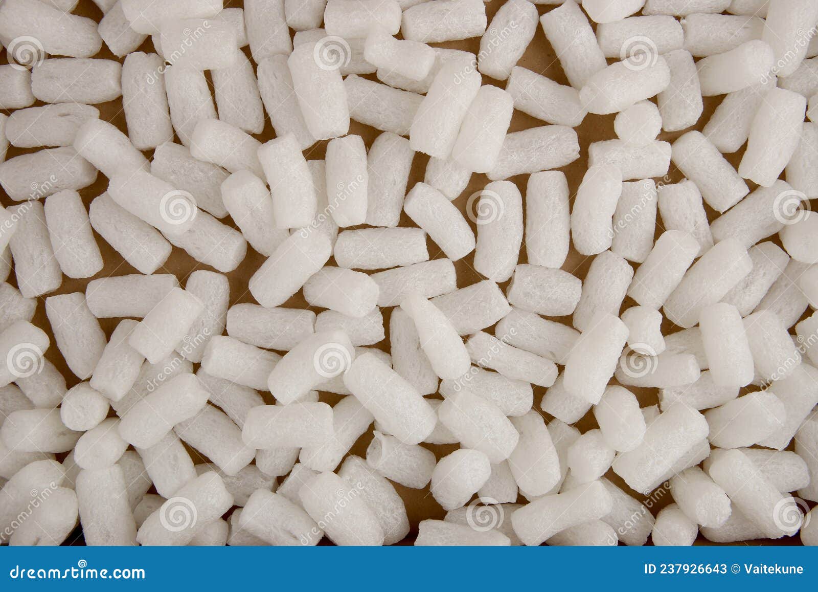 Styrofoam Packing Peanuts in Cardboard Box Background. Stock Image ...