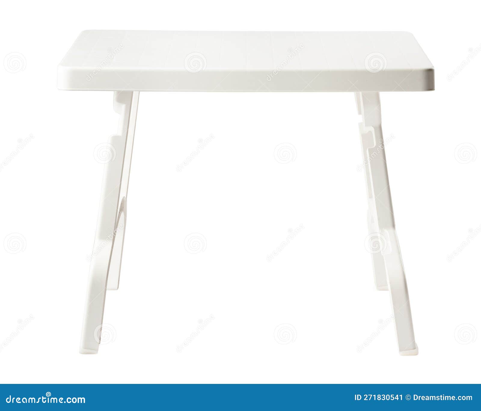 White Plastic Folding Table Isolated on White Background Stock Image ...