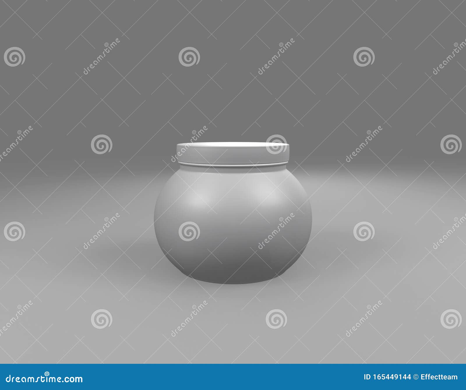 White Plastic Jar on Sphere Front View Stock Illustration ...