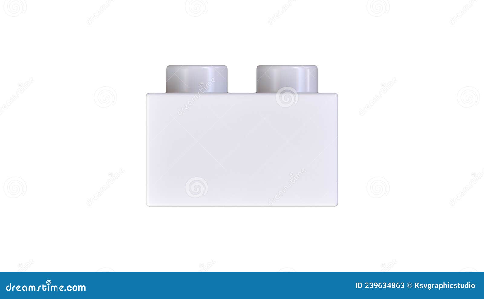 White Plastic Lego Brick Isolated on White Background Stock ...