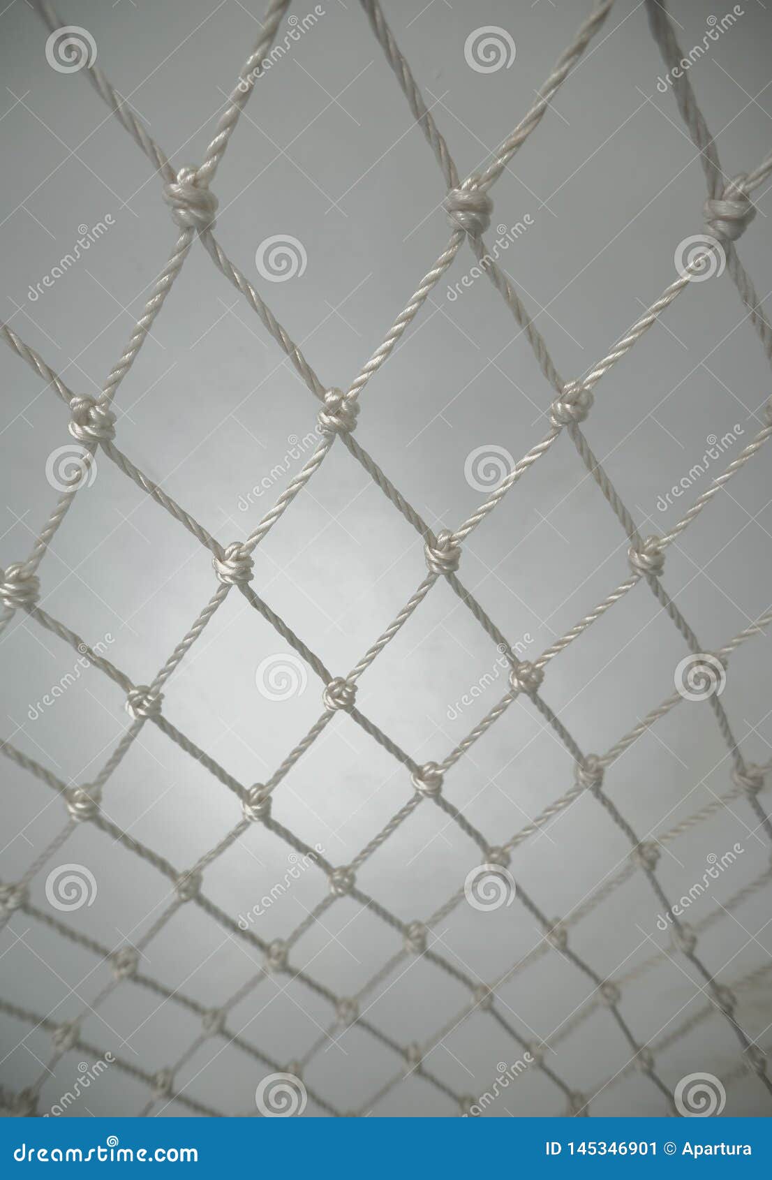 White Plastic Nylon Net from Rope on White Background. Polypropylene ...