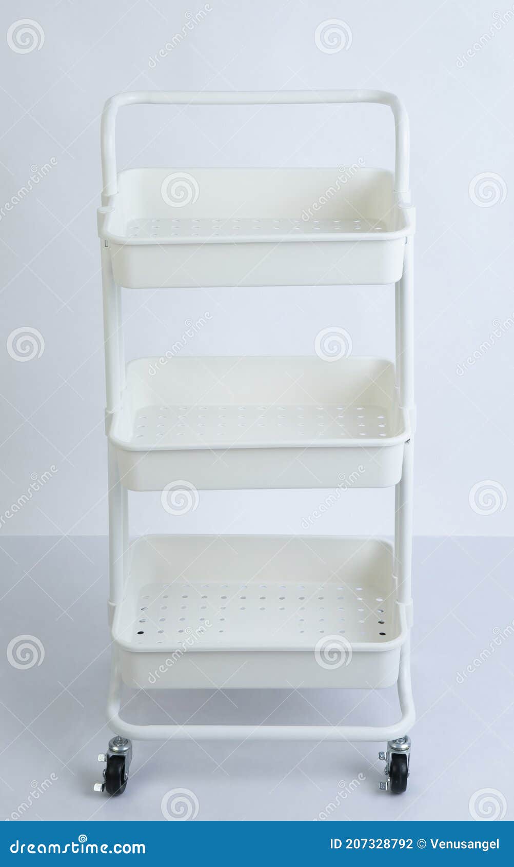 White Plastic Racks with Wheels Isolated Stock Photo - Image of ...