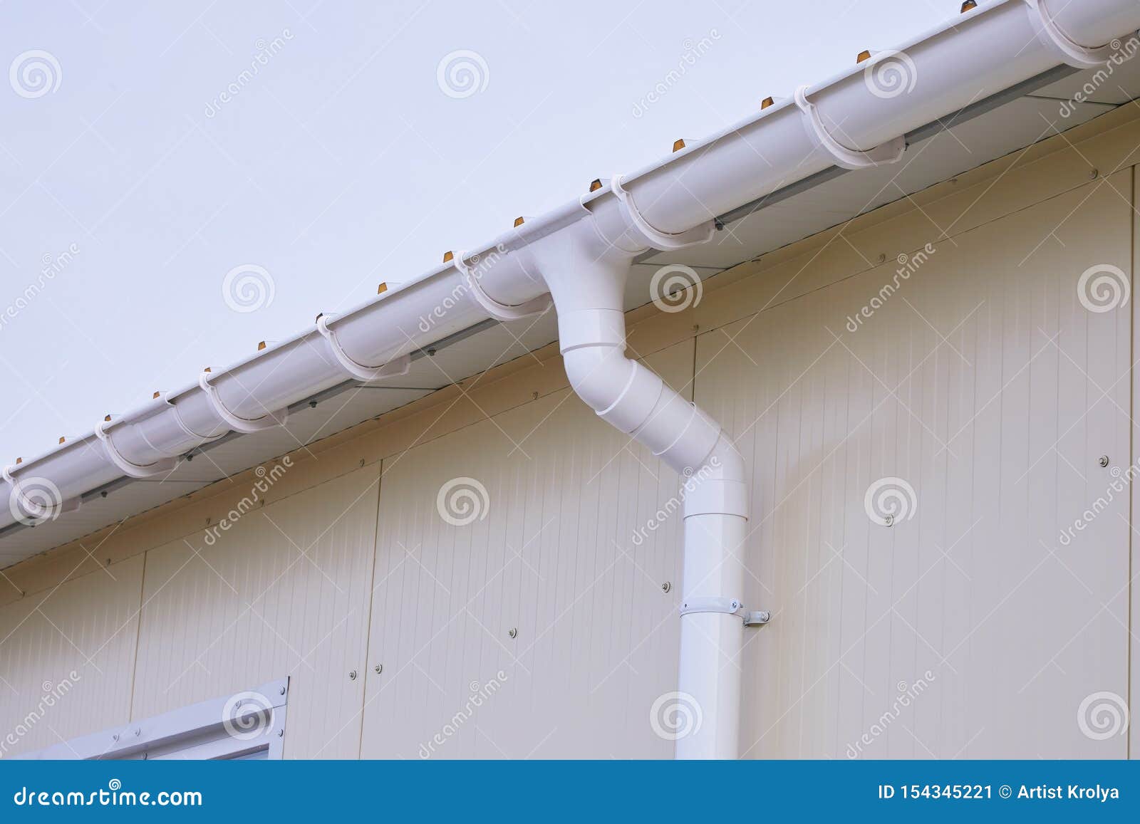 Plastic Rain Gutter Pipe With Melting Water Stock Photo | CartoonDealer ...