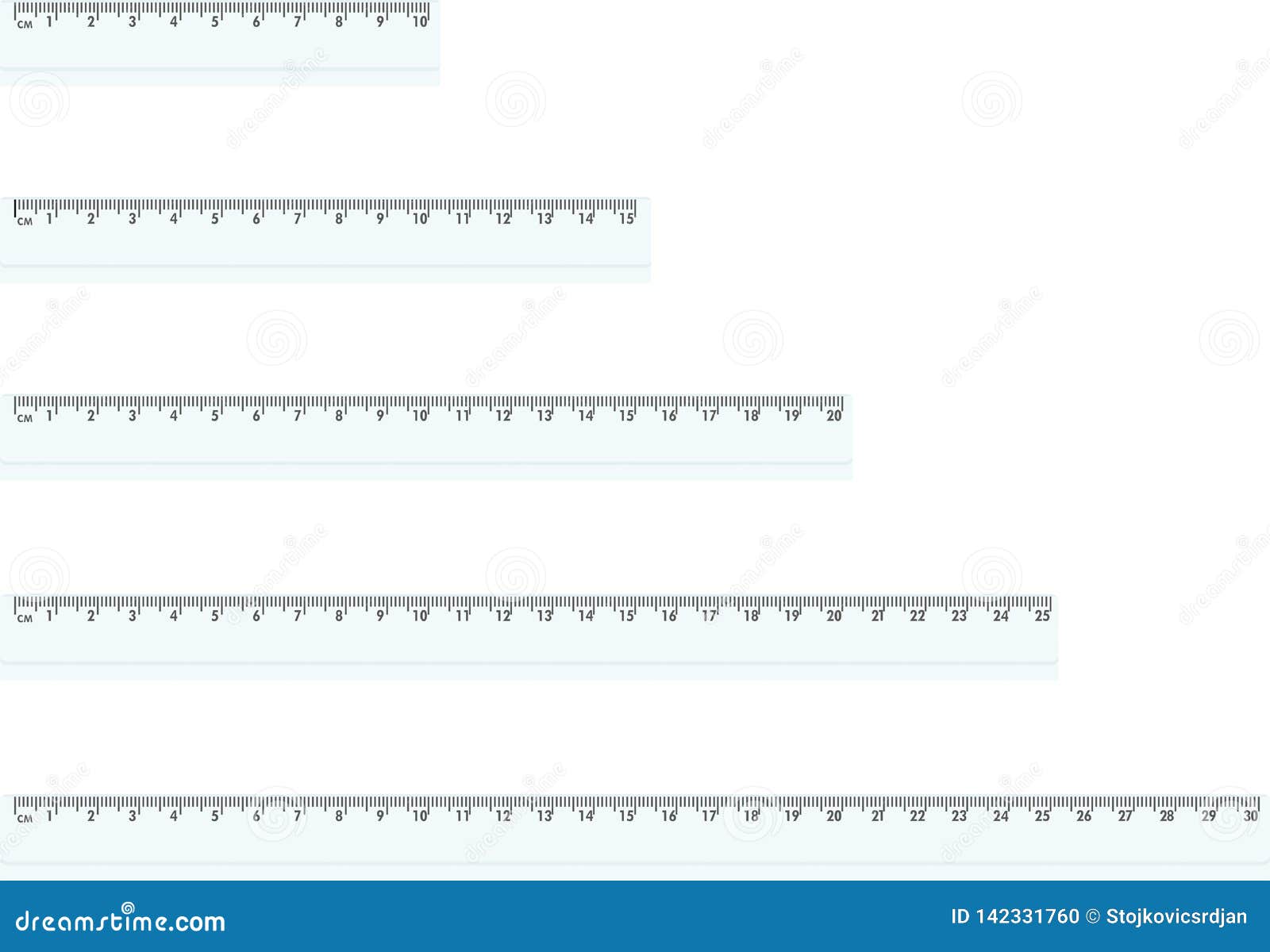 White Plastic Rulers Vector Illustration | CartoonDealer.com #142331760